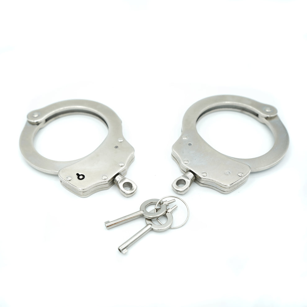 Steel Police Handcuffs Without Chain – selfbondage-shop