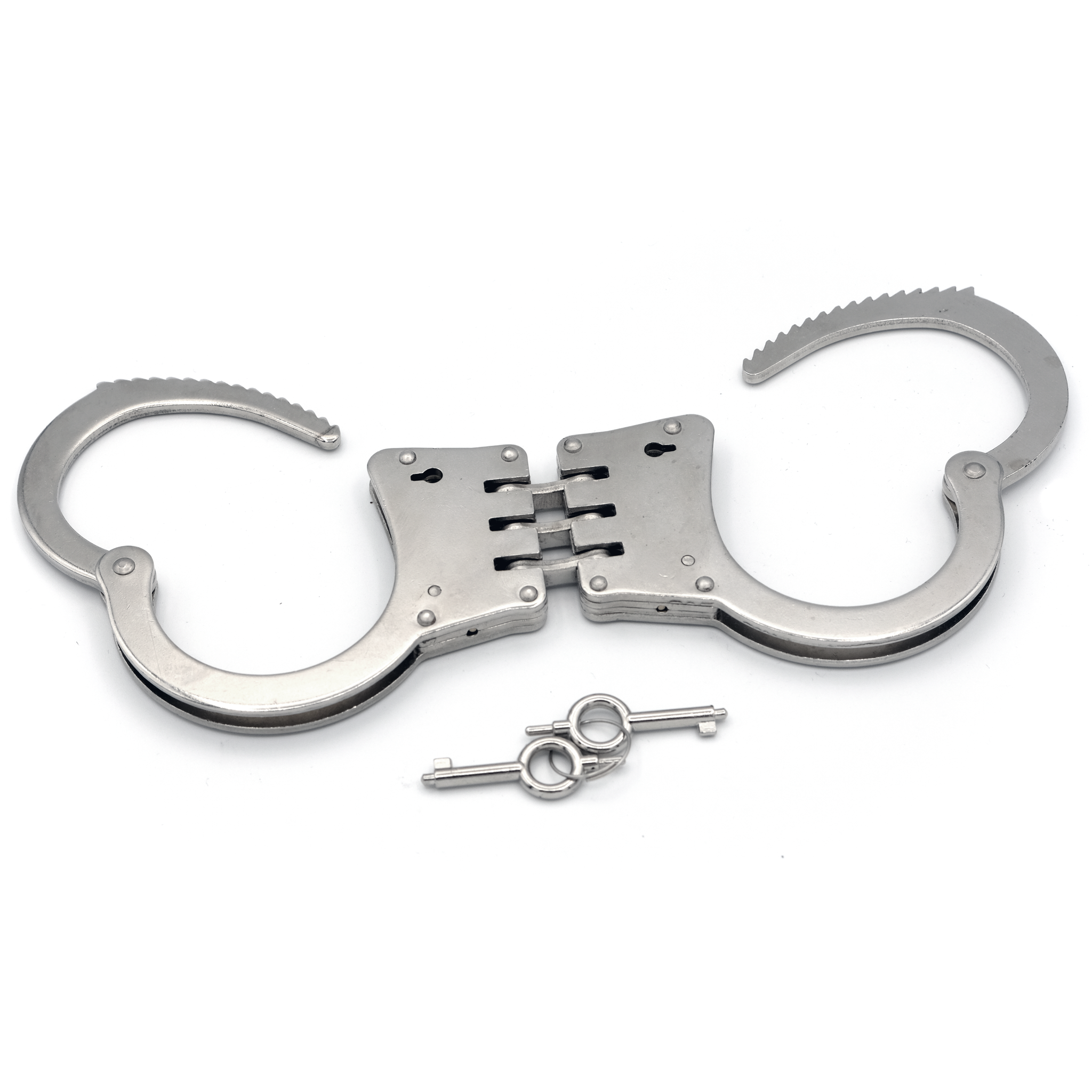 Hinged handcuffs, rigid design with two keys – selfbondage-shop
