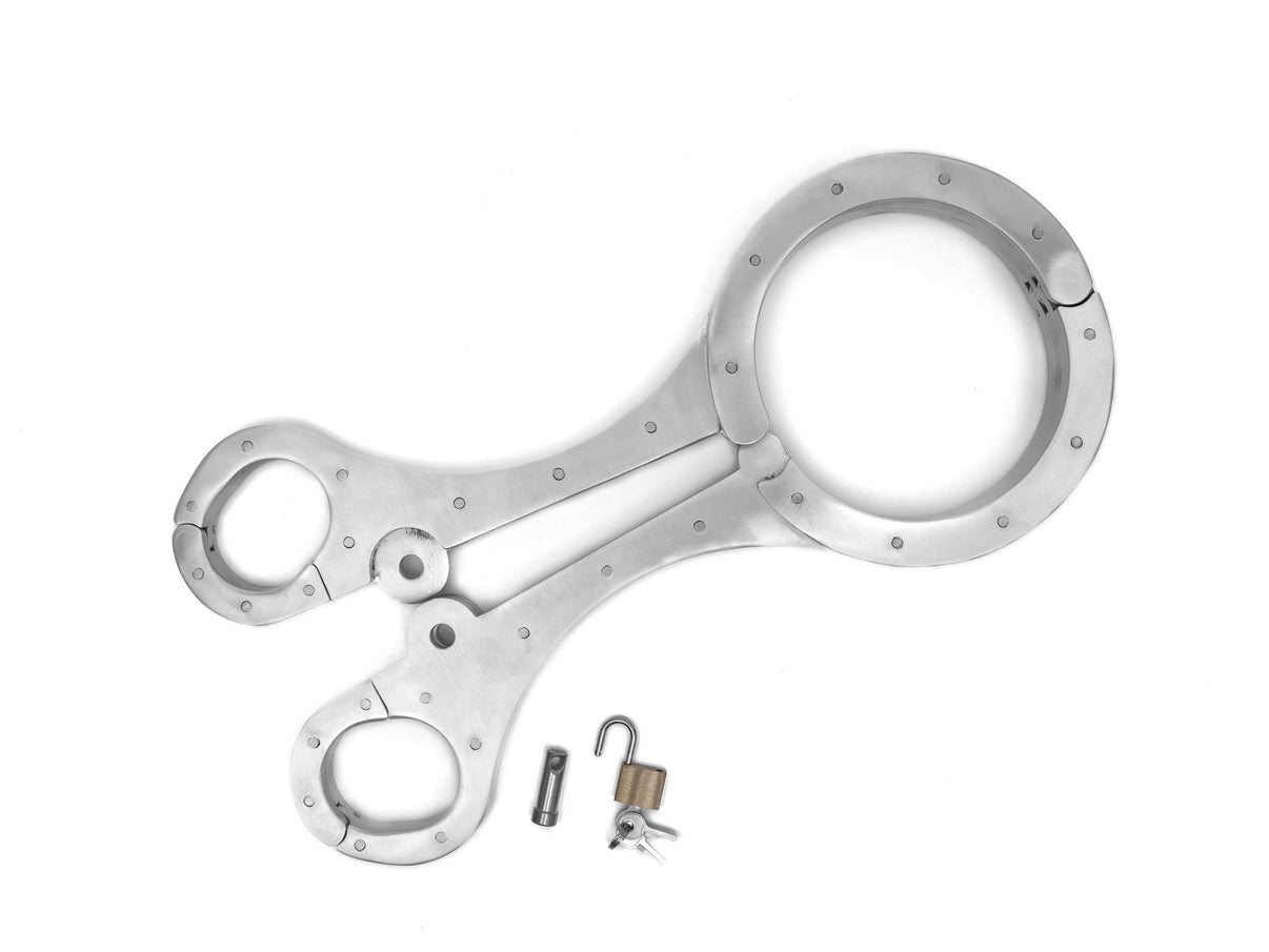 Premium lockable shrew's fiddle out of solid aluminium – selfbondage-shop
