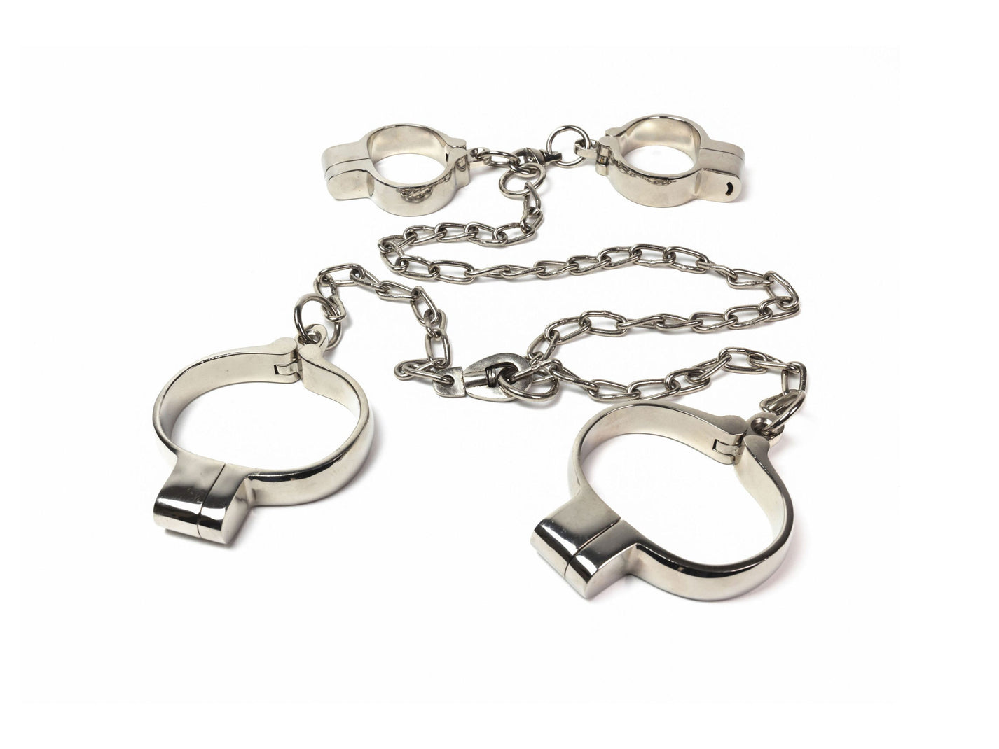 Heavy hand and leg irons with connecting chain – selfbondage-shop