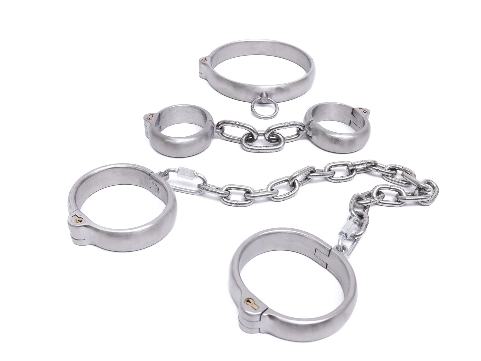 Brushed rounded stainless steel restraints - push-in lock – selfbondage ...