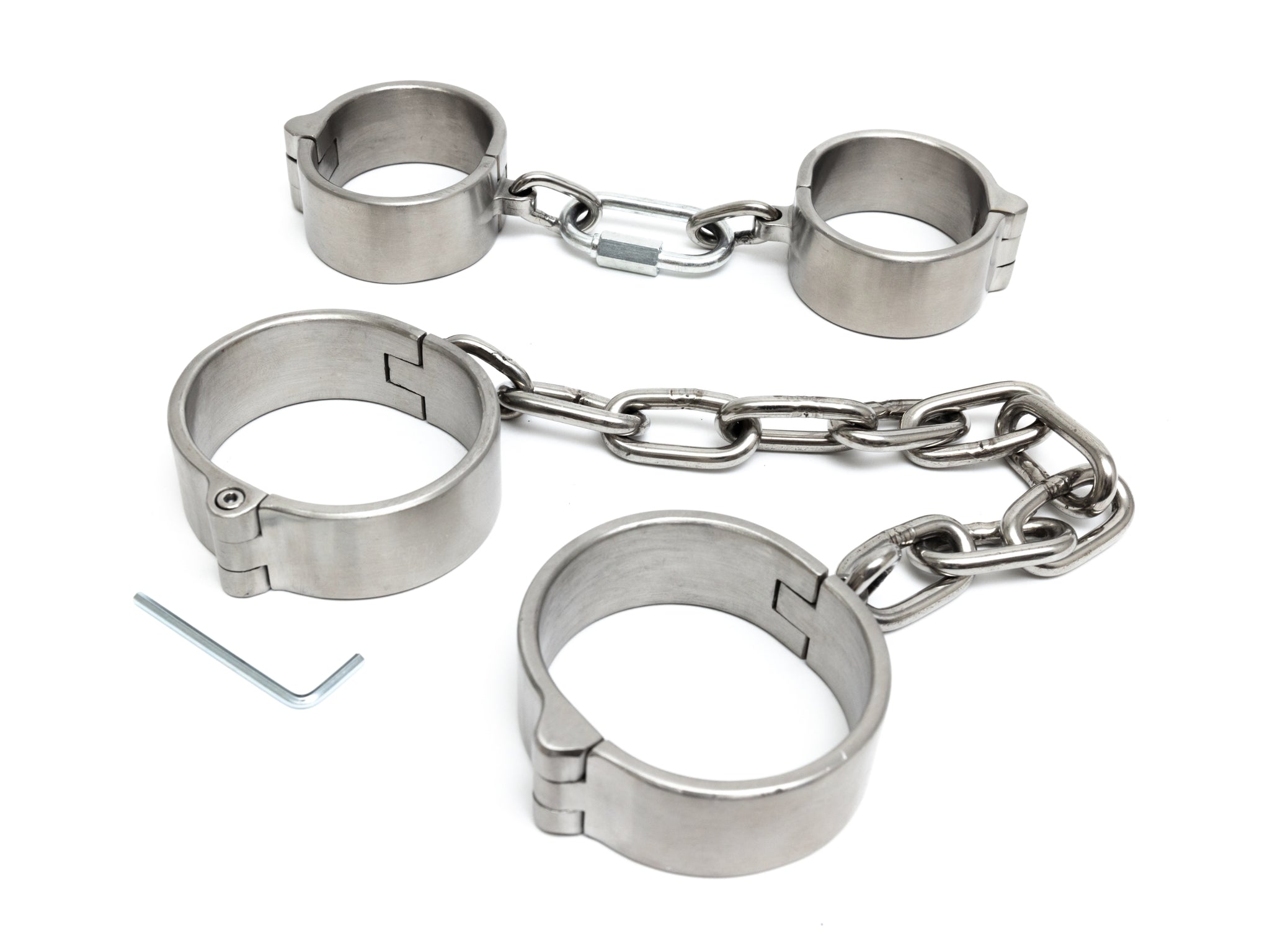 Stainless steel shackles with screw lock – selfbondage-shop