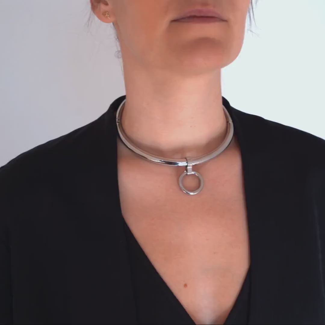 Eternity Collar Slave Collar 8mm silver – selfbondage-shop