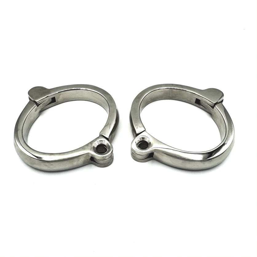 Charming brass handcuffs, heavy bracelets with padlock – selfbondage-shop