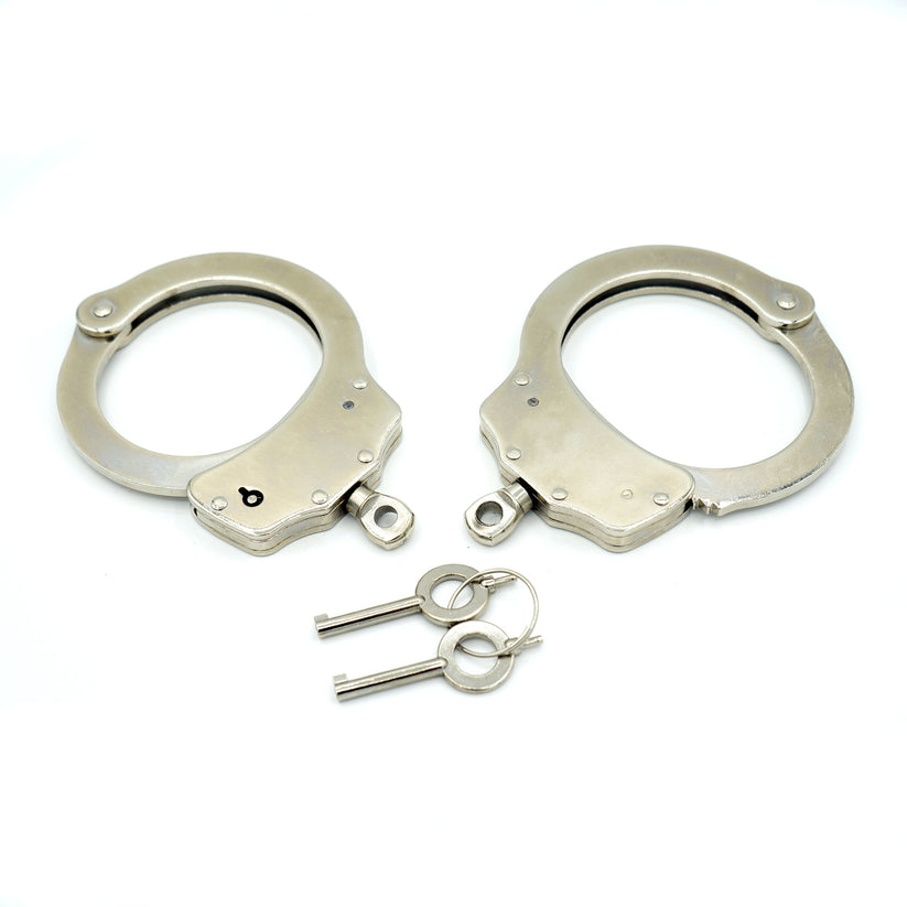 Steel Police Handcuffs Without Chain – selfbondage-shop