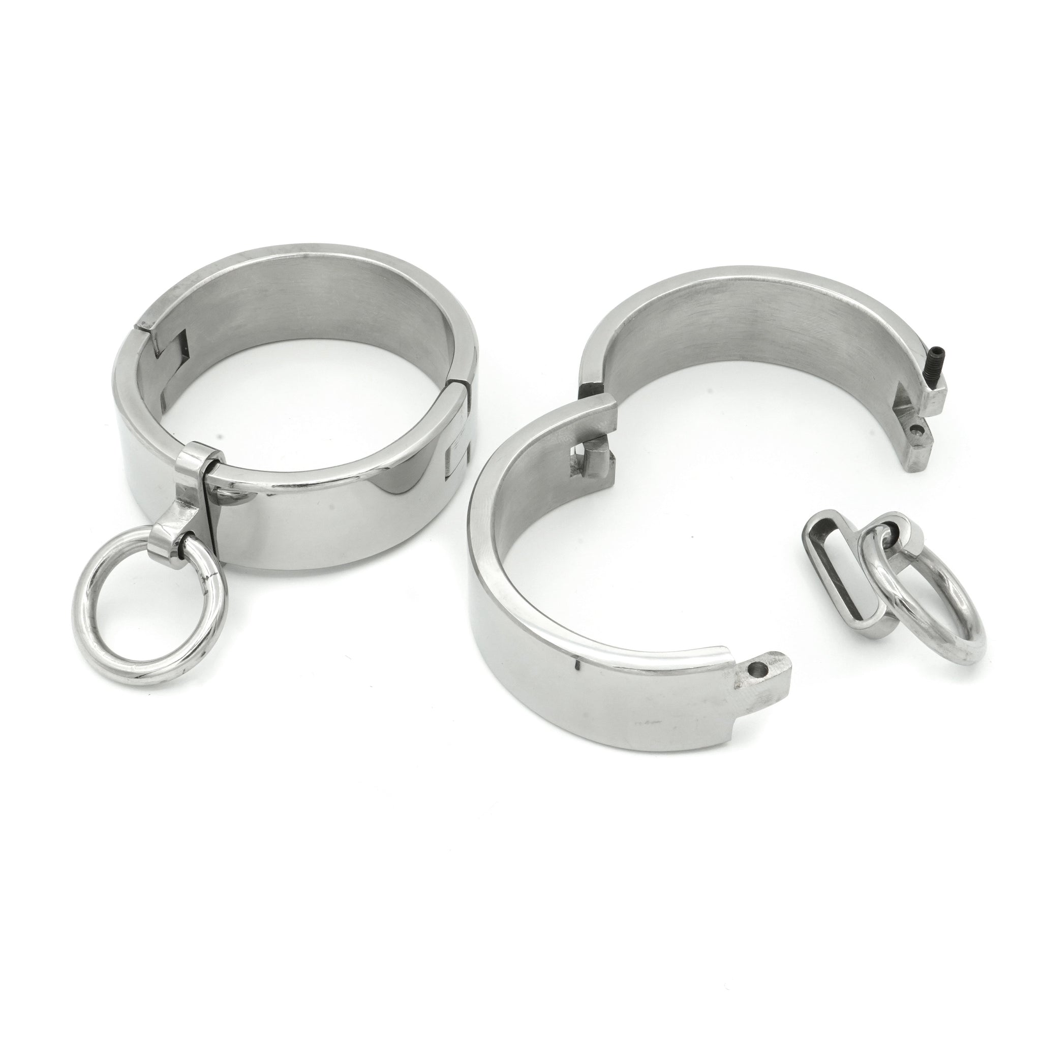 Massive Stainless Steel cuffs locking bracelets – selfbondage-shop