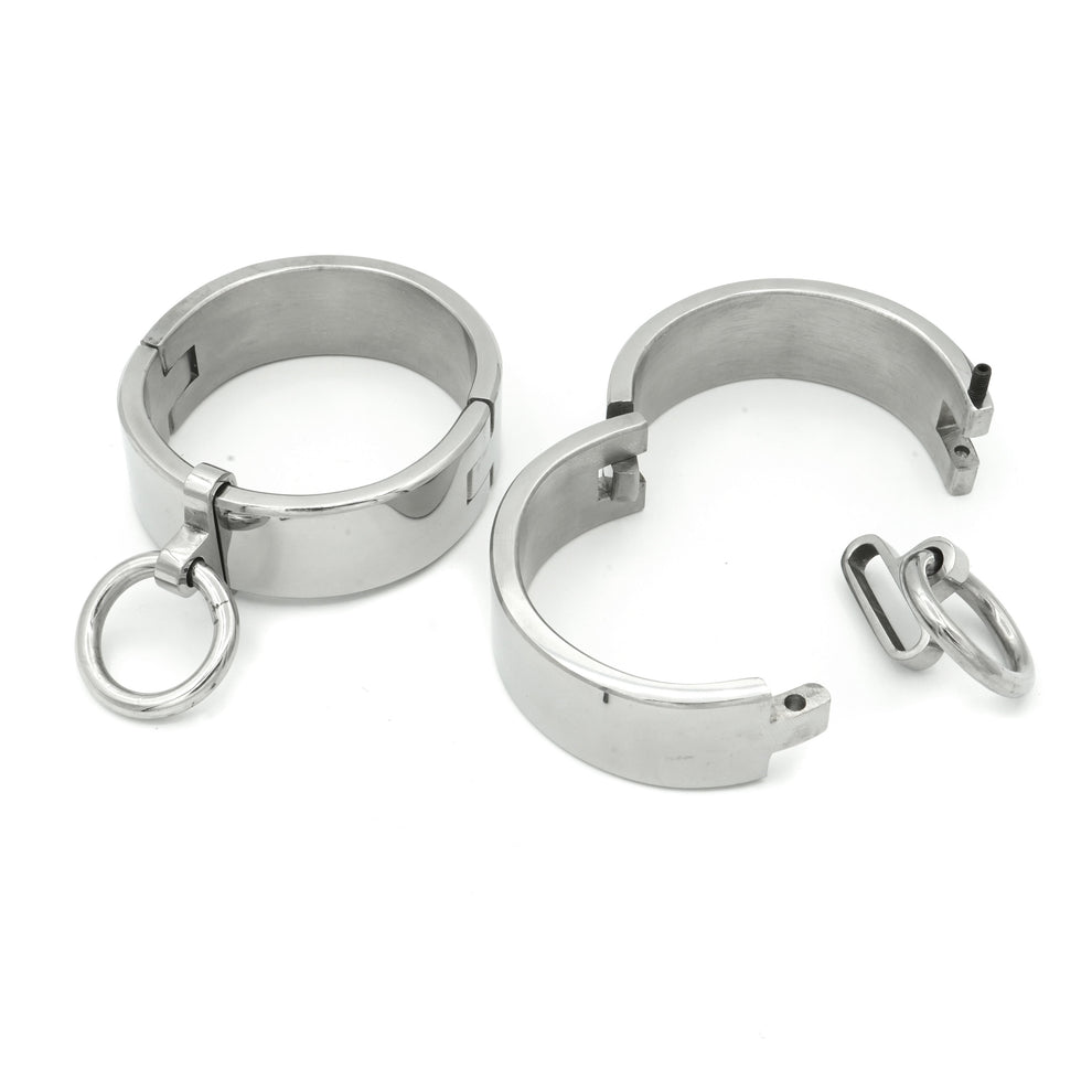 Massive Stainless Steel cuffs locking bracelets – selfbondage-shop